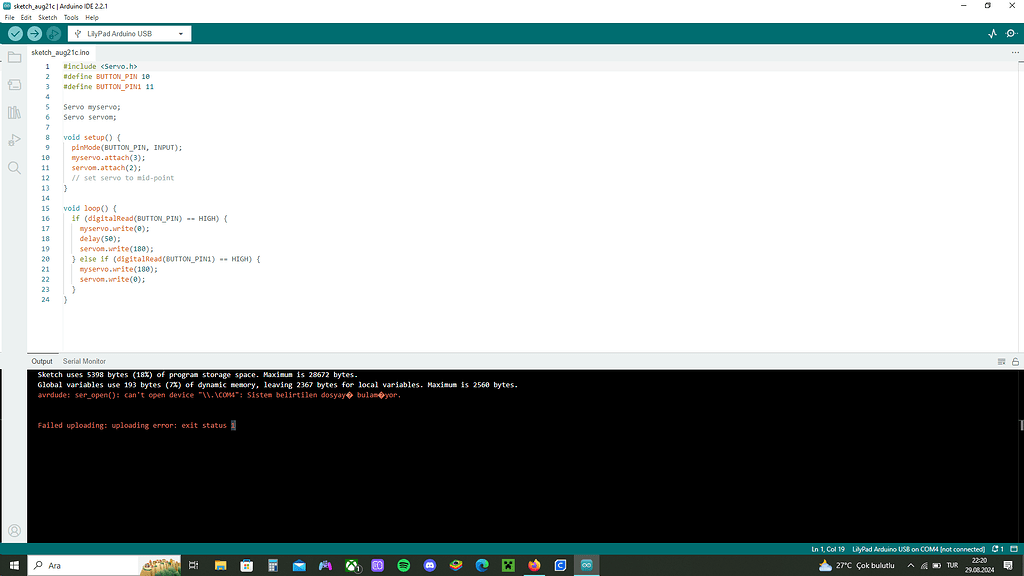 LillyPad Exit Status Error - Uploading - Arduino Forum