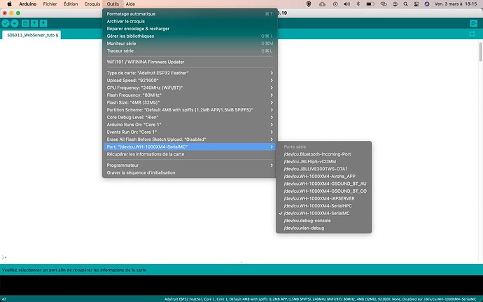 Port Adafruit Esp32 Introuvable Français Arduino Forum 