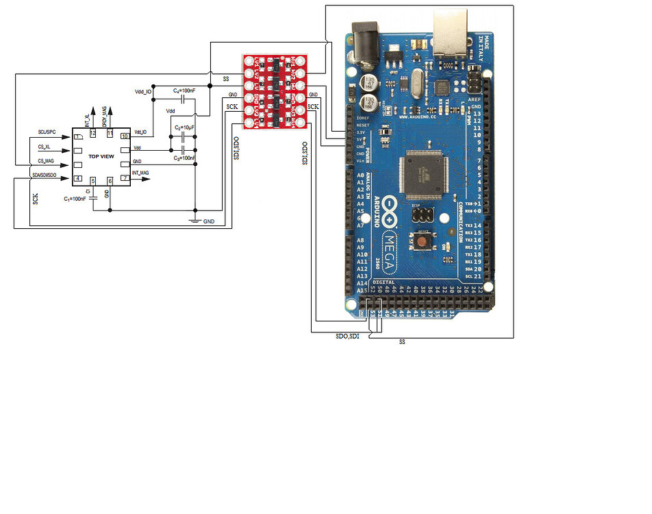 Some confusion with connecting sensor to Arduino Mega using SPI ...
