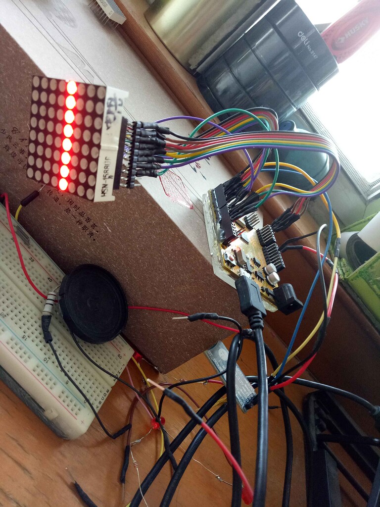 serial controlled LED matrix 8*8 with one column on - Programming ...