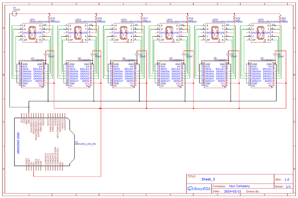 Need help building 6 digit 7-segment display - LEDs and Multiplexing - Arduino Forum