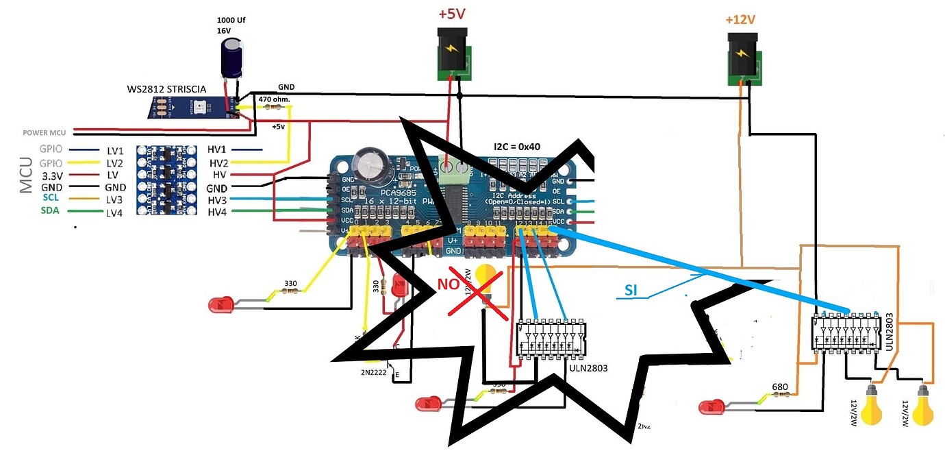 Collegamenti ESP32 - PCA9685 - STRIP LED WS2812 - Page 2 - Hardware - Arduino Forum