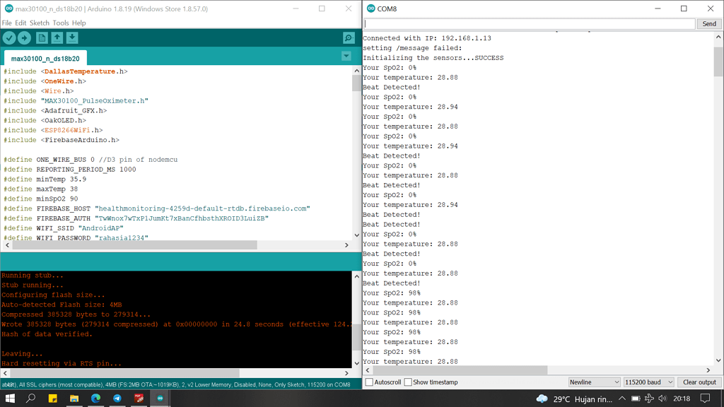 How to send max30100 sensor data repeatedly to google firebase - Programming - Arduino Forum