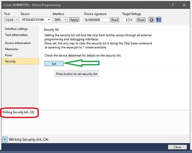 SAMD21 Set Security Bit - Zero - Arduino Forum