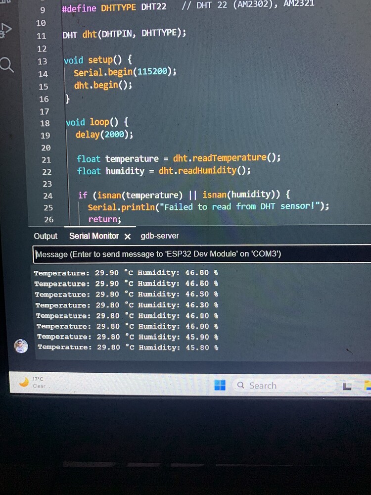 DHT22 reading sensor, First post, - Programming - Arduino Forum