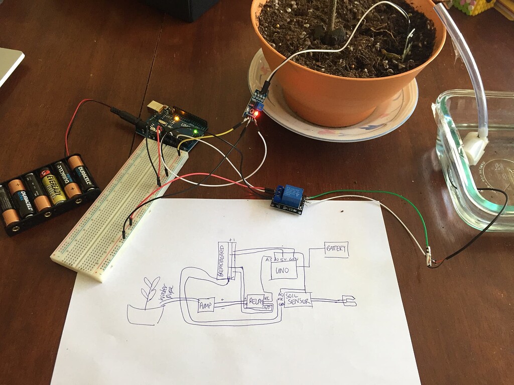 Self-watering System hardware connection - General Guidance - Arduino Forum