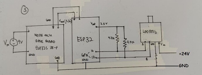 How to connect 24 volt powered LPD3806 Incremental Encoder to ESP32 ...