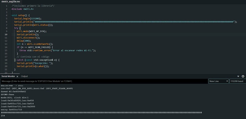 Esp32 Wifi error 254 - Programming - Arduino Forum