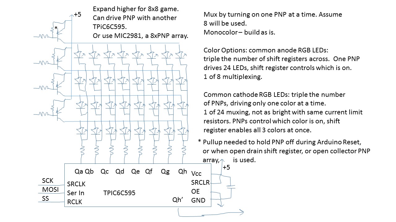 8x16 Led Matrix Power Circuit Leds And Multiplexing Arduino Forum