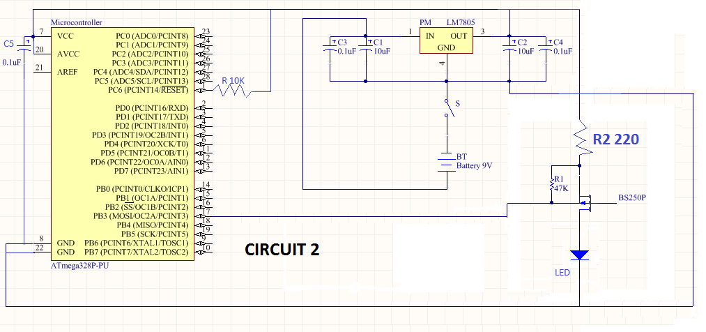 Atmega328 - Driving LED with P Channel Mosfet - LEDs and Multiplexing ...