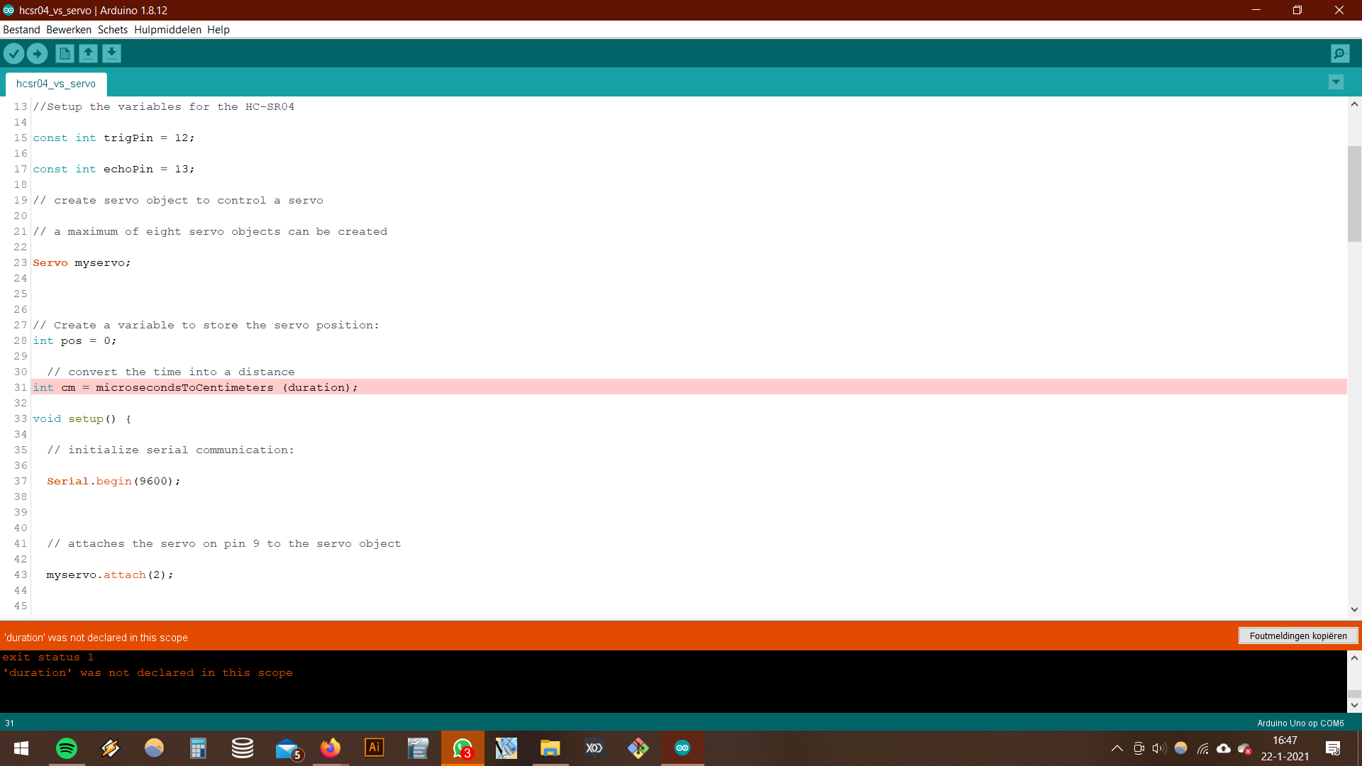 Ultrasonic Sensor Vs Servo Programming Issue Programming Arduino Forum