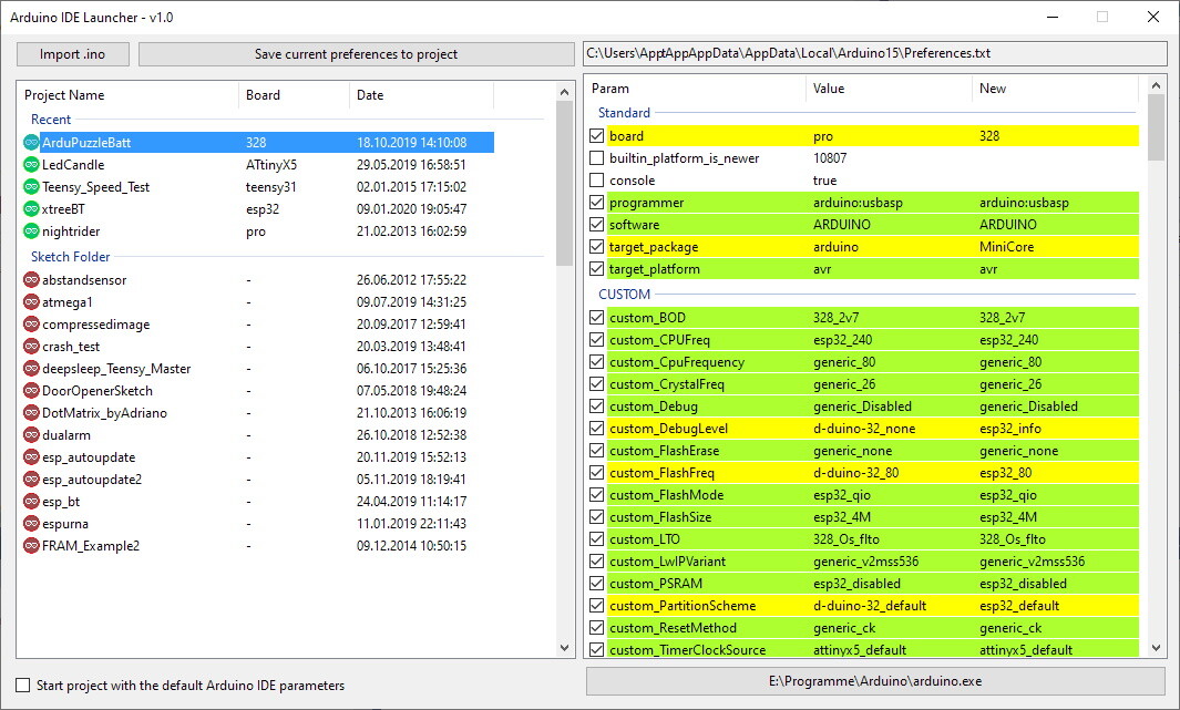 Arduino IDE Launcher (with board settings) - Showcase - Arduino Forum
