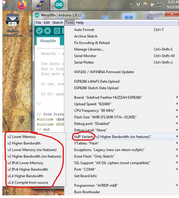 Arduino Ide Lwip Variants Where Is The Documentation Networking Protocols And Devices