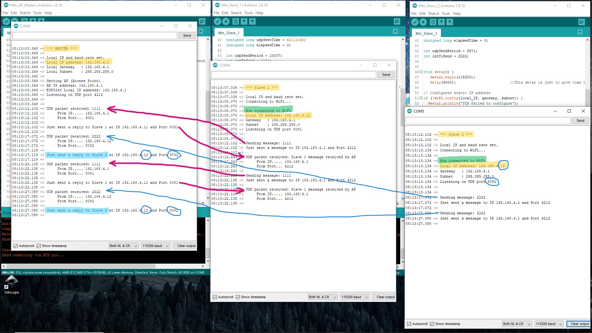 Inconsistency Using Udp With Two Esp8266s Networking Protocols And