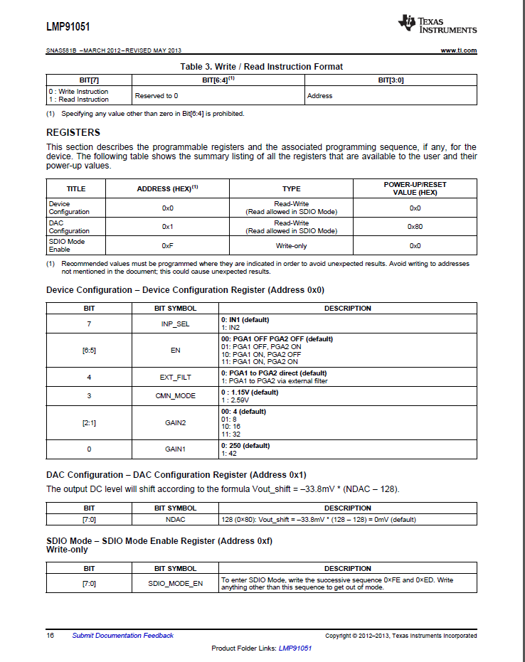 Please help me to program LMP91051 chip - Networking, Protocols, and Devices - Arduino Forum