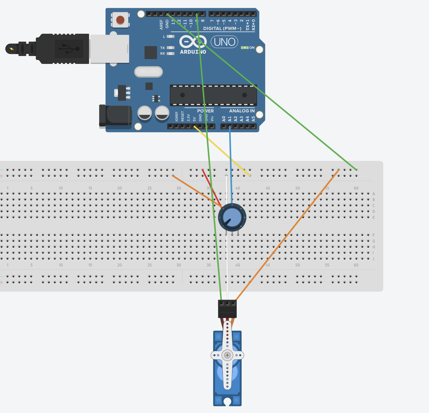 How to control a servo motor with a potentiometer (10 k) - General Electronics - Arduino Forum