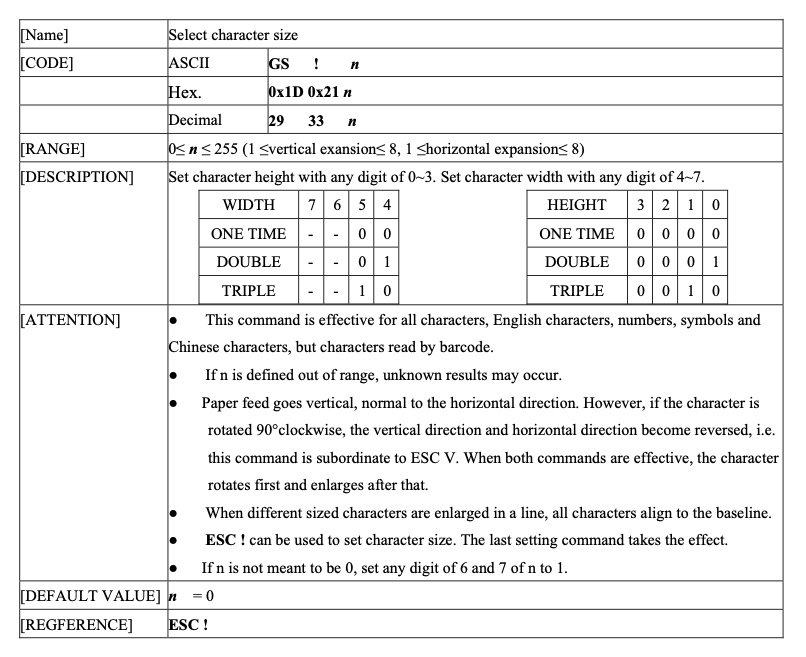 Please Help Understanding ESC POS Commands Programming Questions