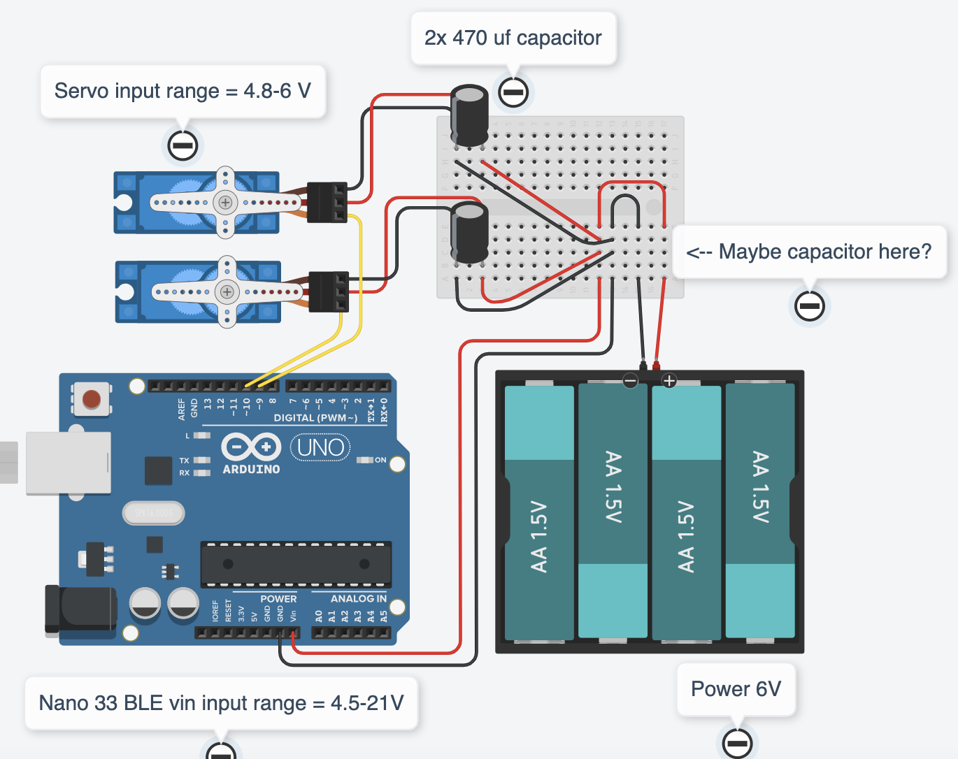 Which Capacitor S Can I Use For 2 Servo S And Where Do I Place Them General Guidance