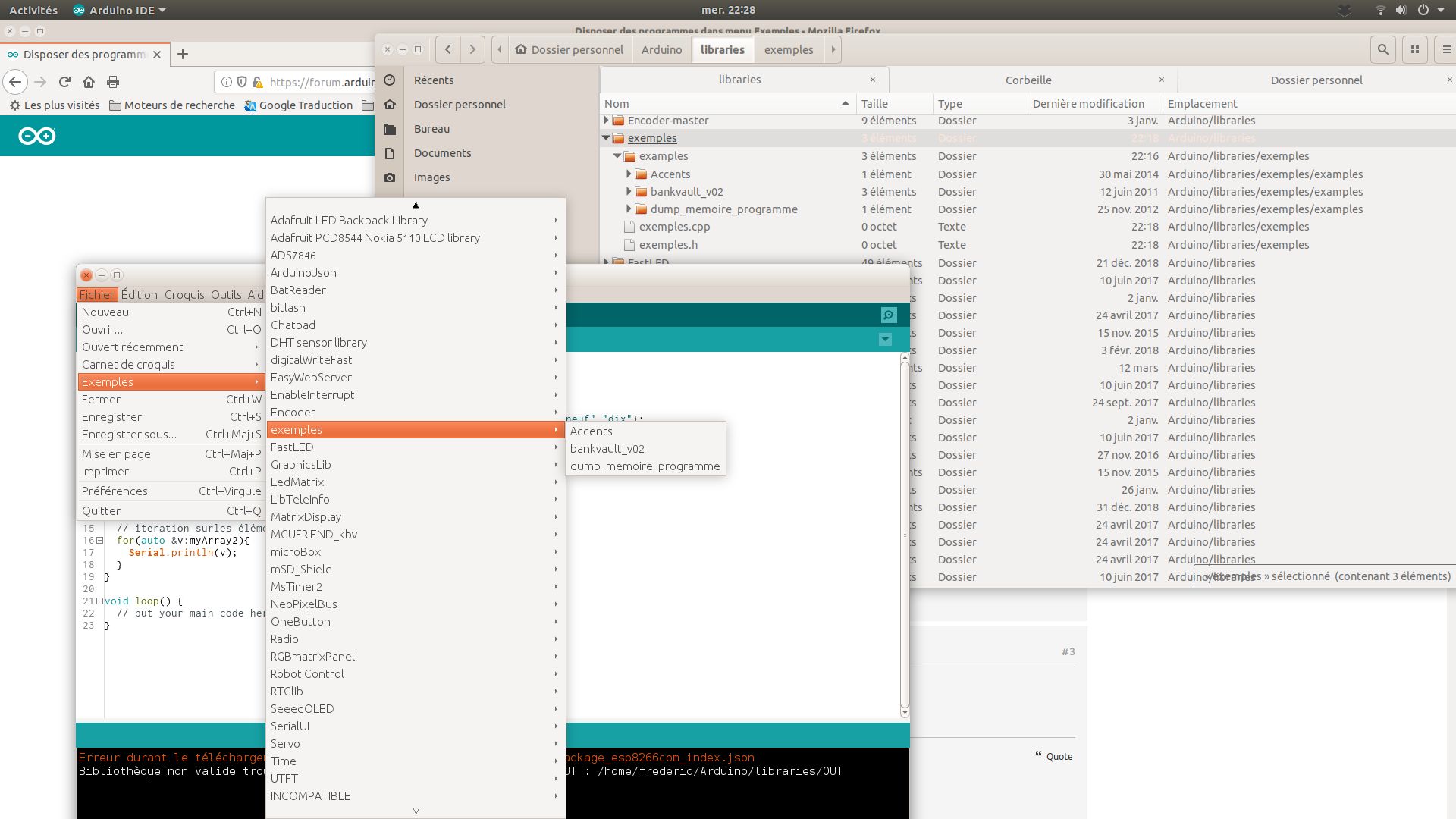 [Résolu]Disposer des programmes dans menu Exemples - Français - Arduino ...
