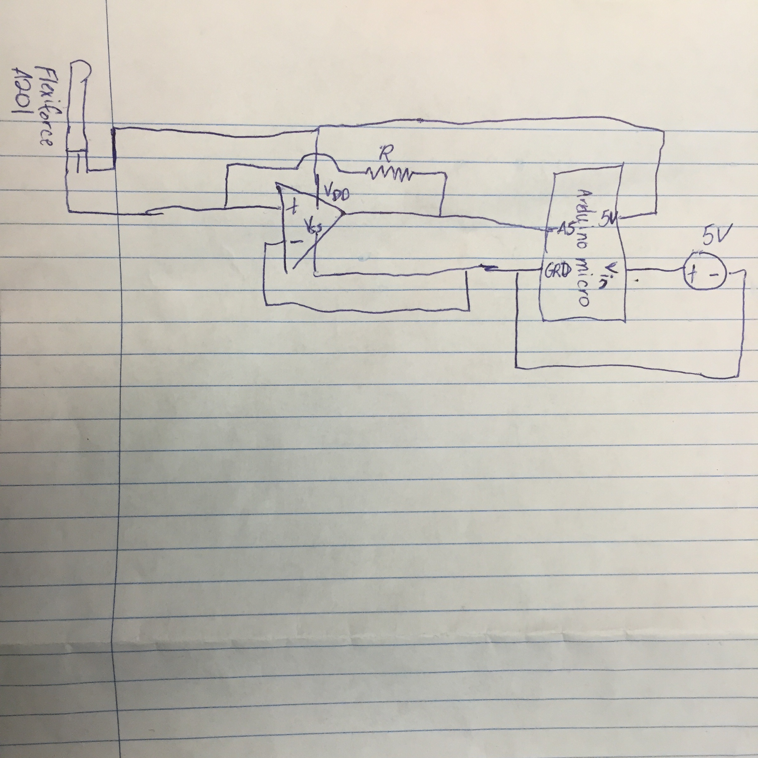 Non inverting amplifier for use with tekscan a201 flexiforce sensor and ...