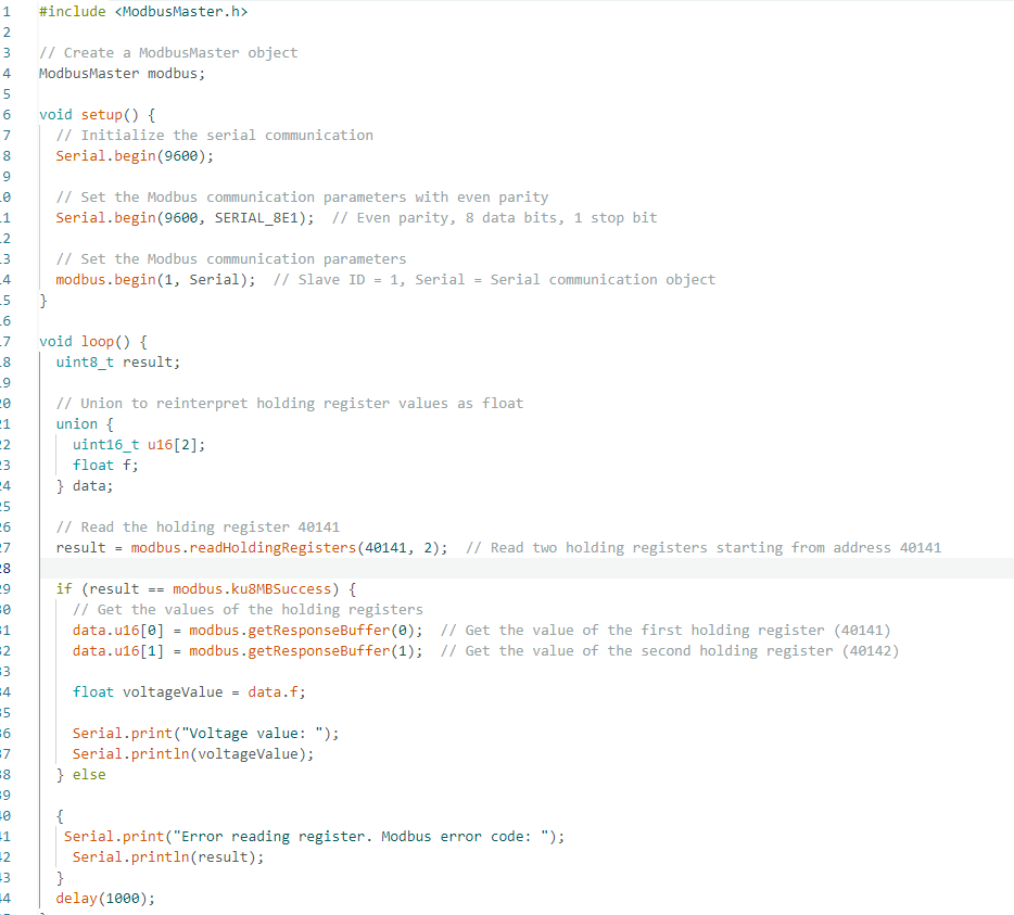 Error code 226 to reald holding registers from Elmeasure power meter ...