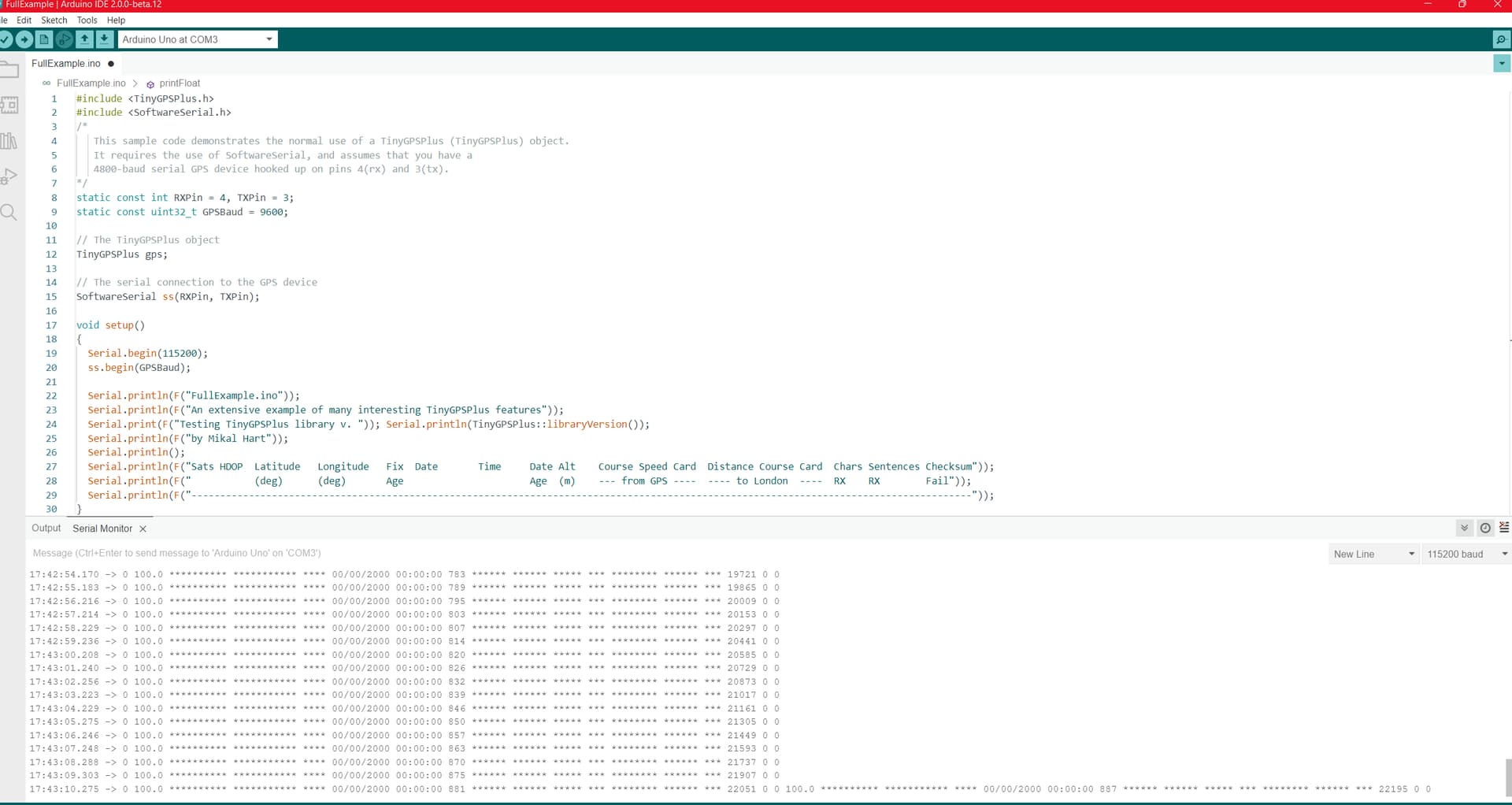 Arduino - NEO-7M - Sensors - Arduino Forum