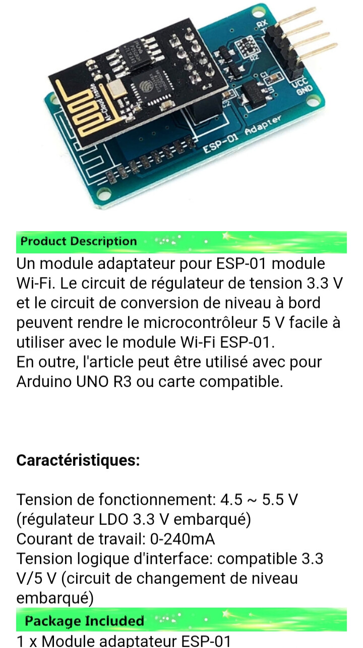 Arduino Mega 2560 et ESP8266 par ESP-01 adapter - Français - Arduino Forum