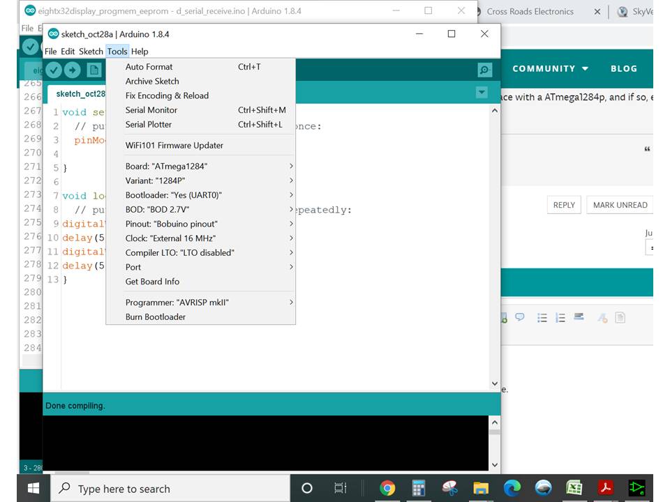 Running 'Blink' Program on ATmega1284p - 3rd Party Boards - Arduino Forum