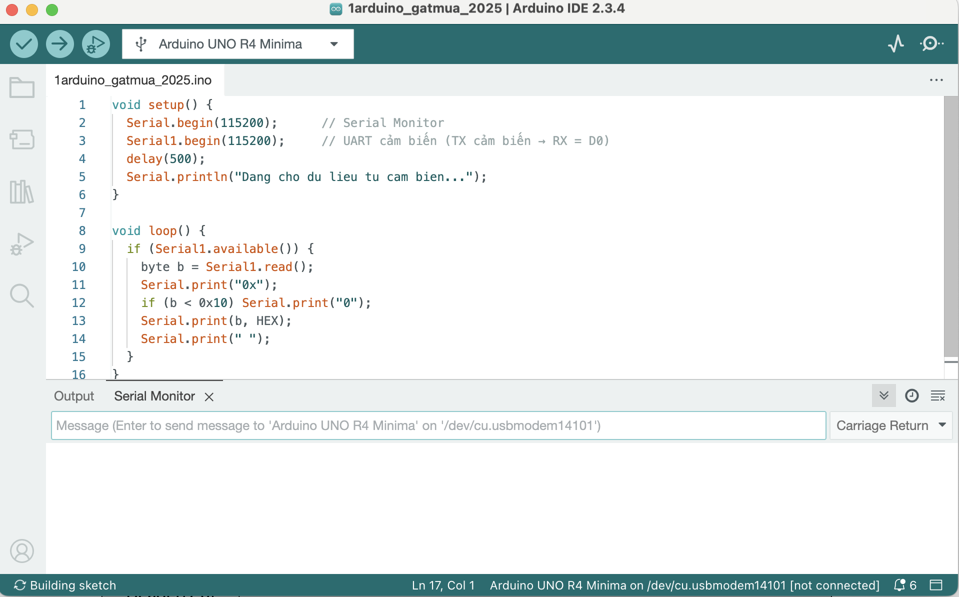 Tractor intermittent wiper motor control with added DFRobot Intelligent Rain Detection Module ...
