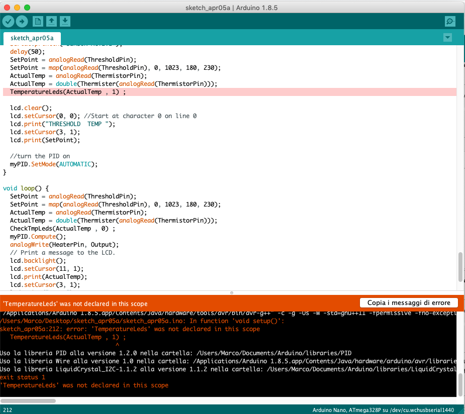 Aiuto per programma controllo temperatura - Generale - Arduino Forum
