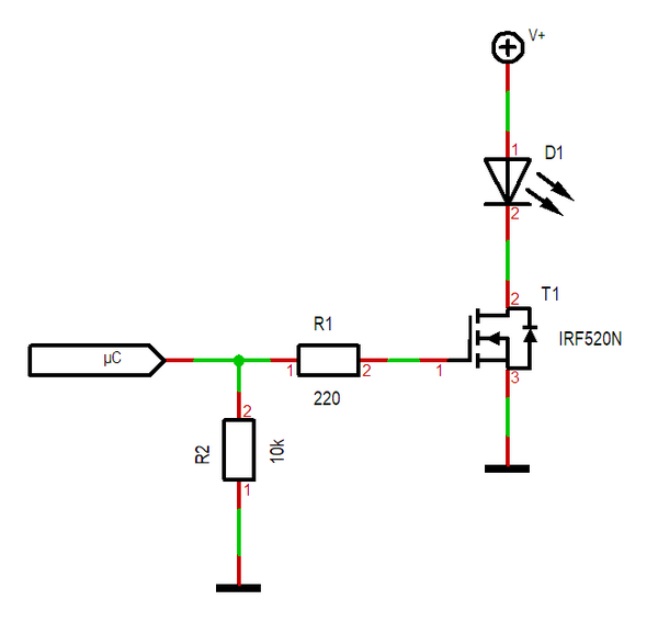 Irf540n schaltet nie ganz ab - Deutsch - Arduino Forum