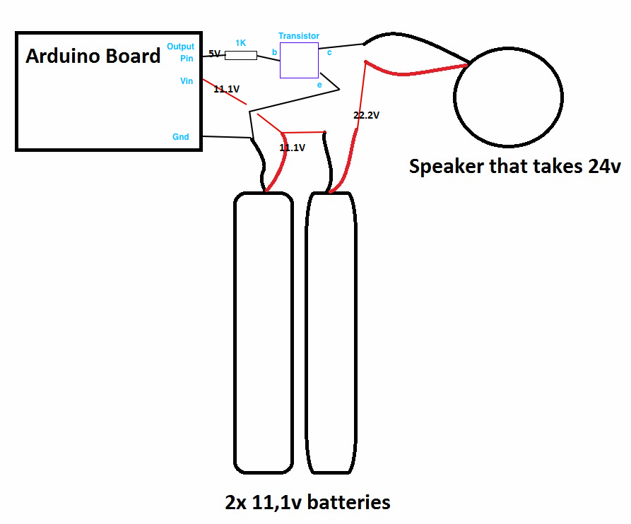 Connection between batteries, board and speaker - General Electronics ...