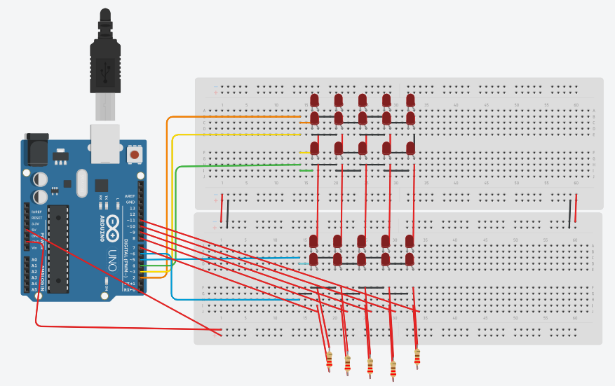 Led Matrix 5 X 5 Using Arduino And Breadboard Updated Leds And Multiplexing Arduino Forum