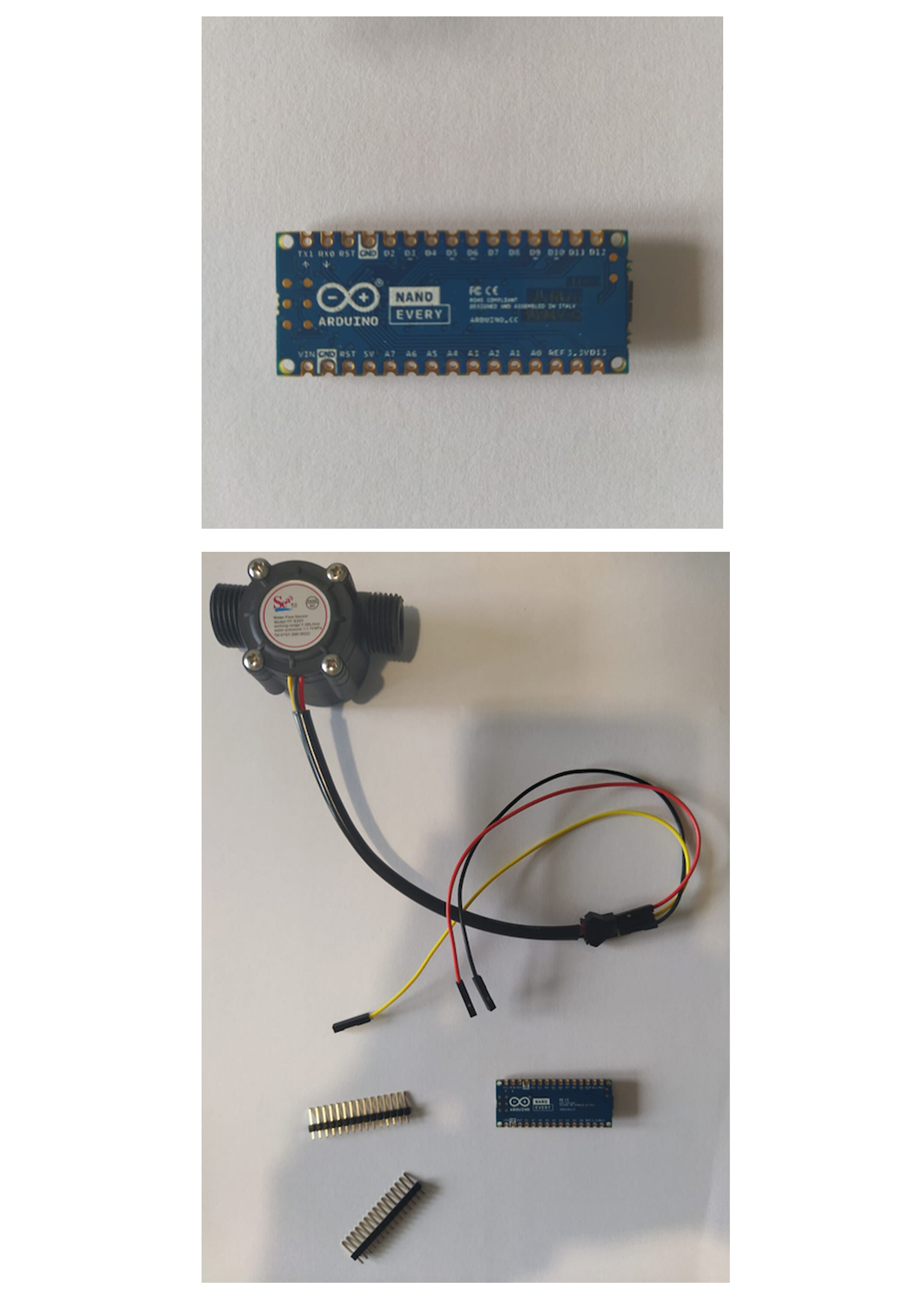 WATER FLOW RATE SENSOR YF-S201 _ ARDUINO NANO EVERY - Sensors - Arduino ...