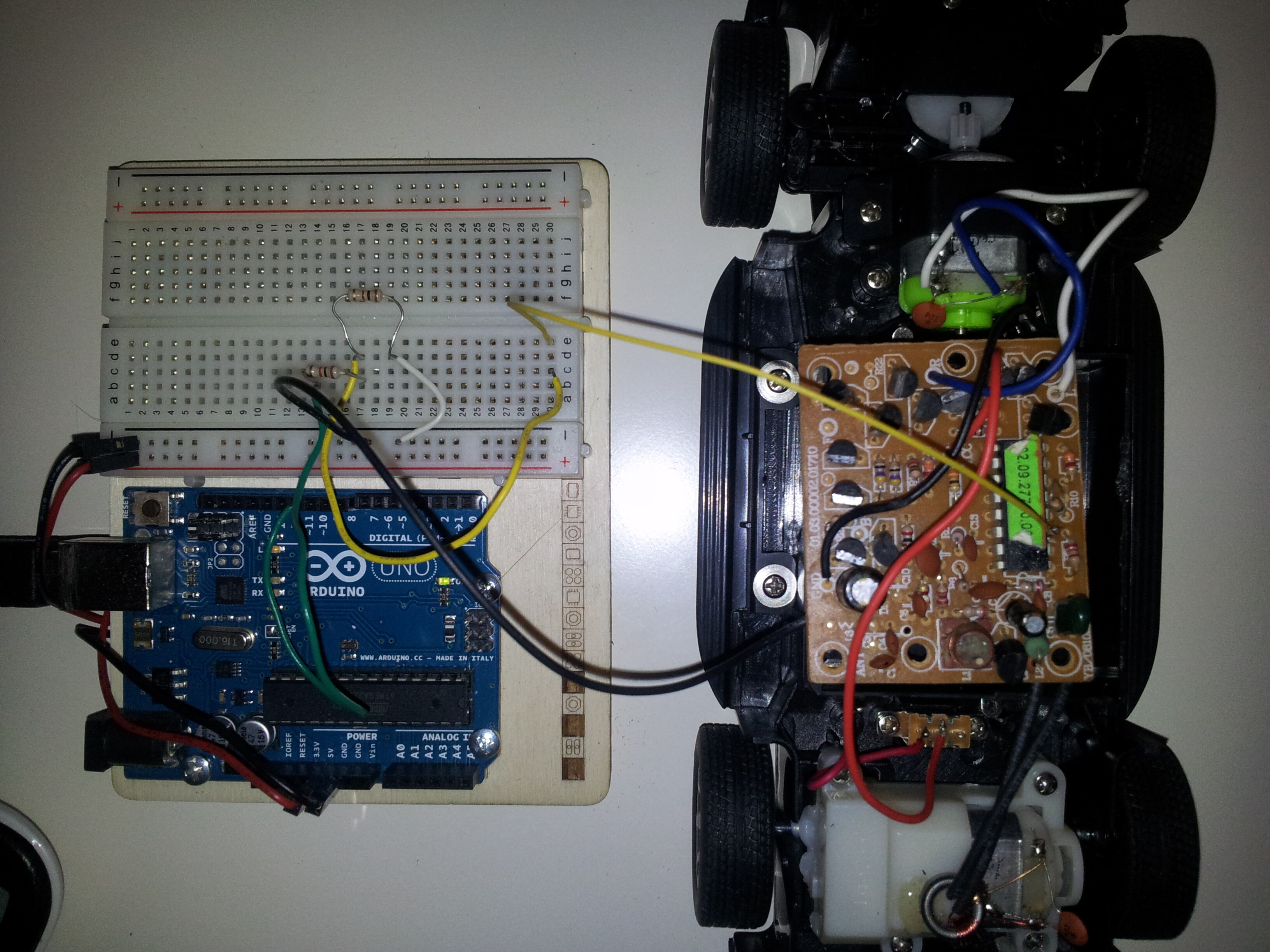 Control cheap RC toy car RX2 chip with Arduino using only one pin ...