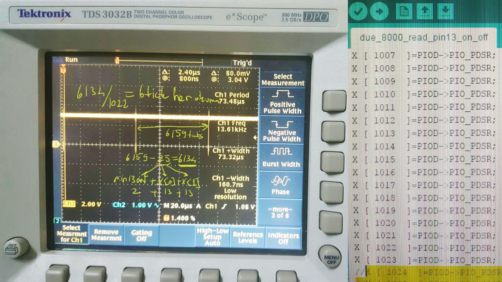 Problem On Due Number Of Clock Cycles Due Arduino Forum