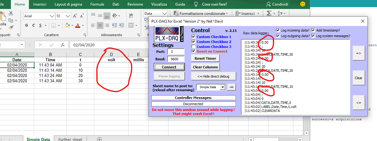da arduino a foglio excel - Software - Arduino Forum