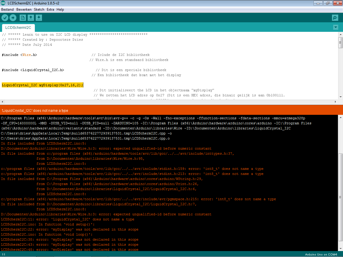 LCD scherm met IIC module - Nederlands - Arduino Forum