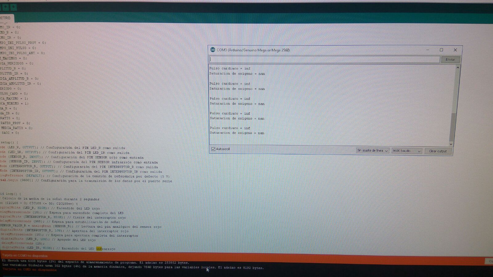 Error de valores "inf" y "nan" - Software - Arduino Forum