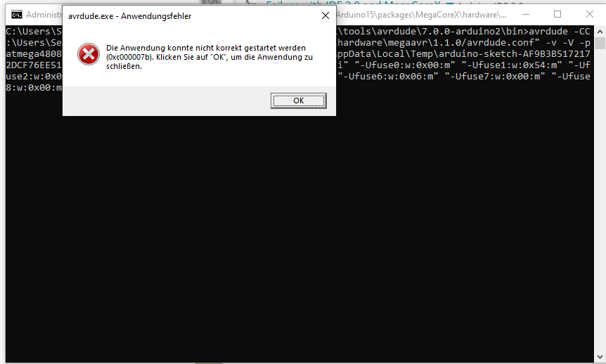 Megacorex Exit Status 0xc000007b Programming Arduino Forum