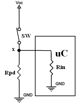 Push-button switch pull-down resistor interfacing - General Electronics ...