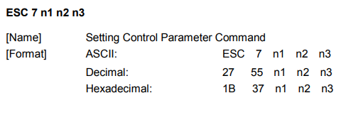 Can’t set Setting Control Parameter Command in ESC/POS thermal printer - Programming - Arduino Forum