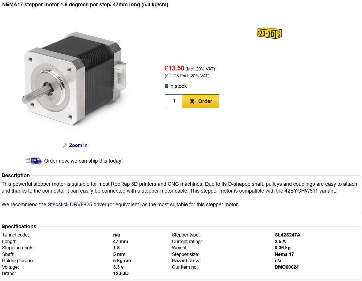 NEMA17 motor too slow - Motors, Mechanics, Power and CNC - Arduino Forum