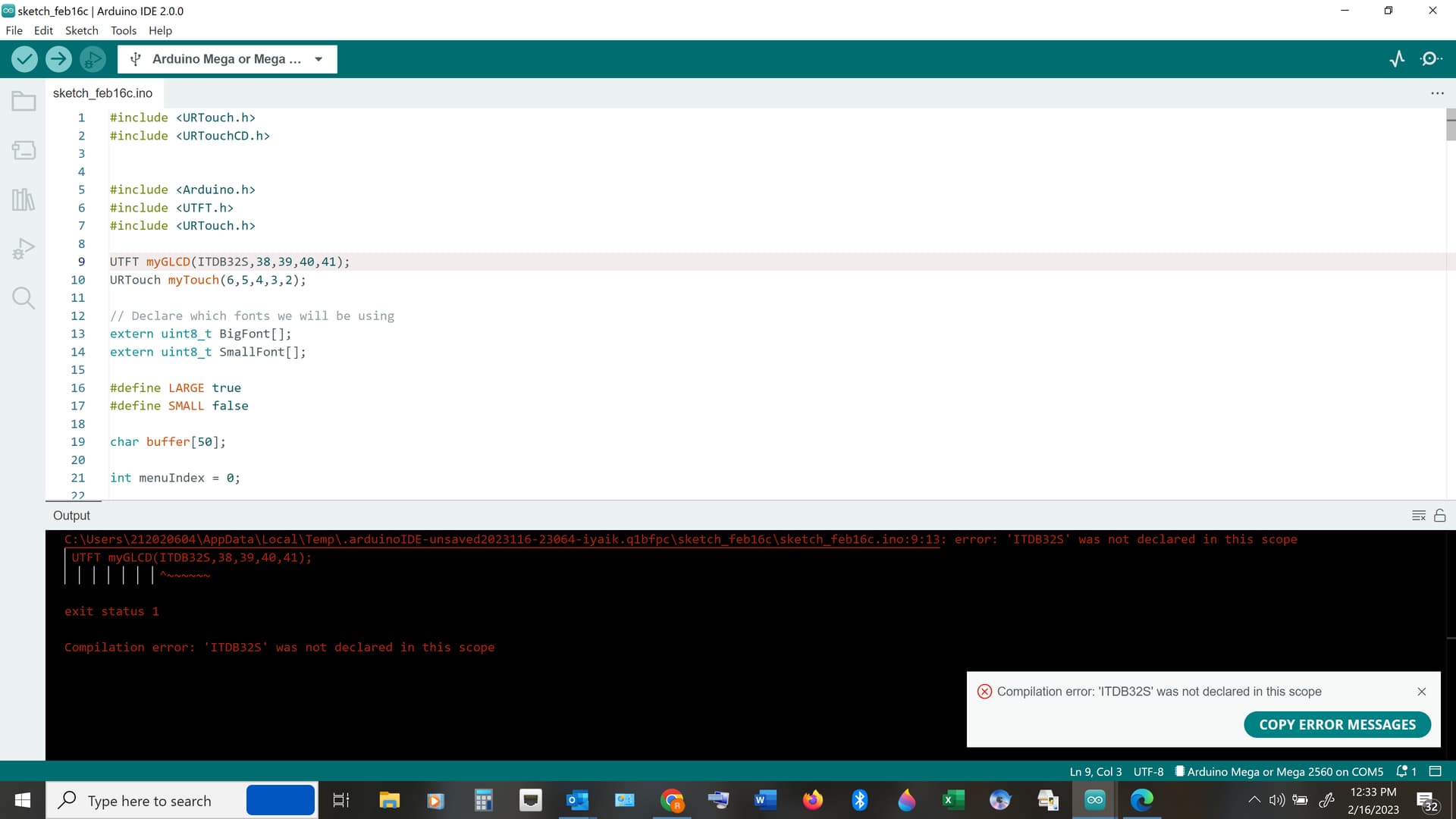 URTouch alternate between screens if screen is touched - Programming - Arduino Forum