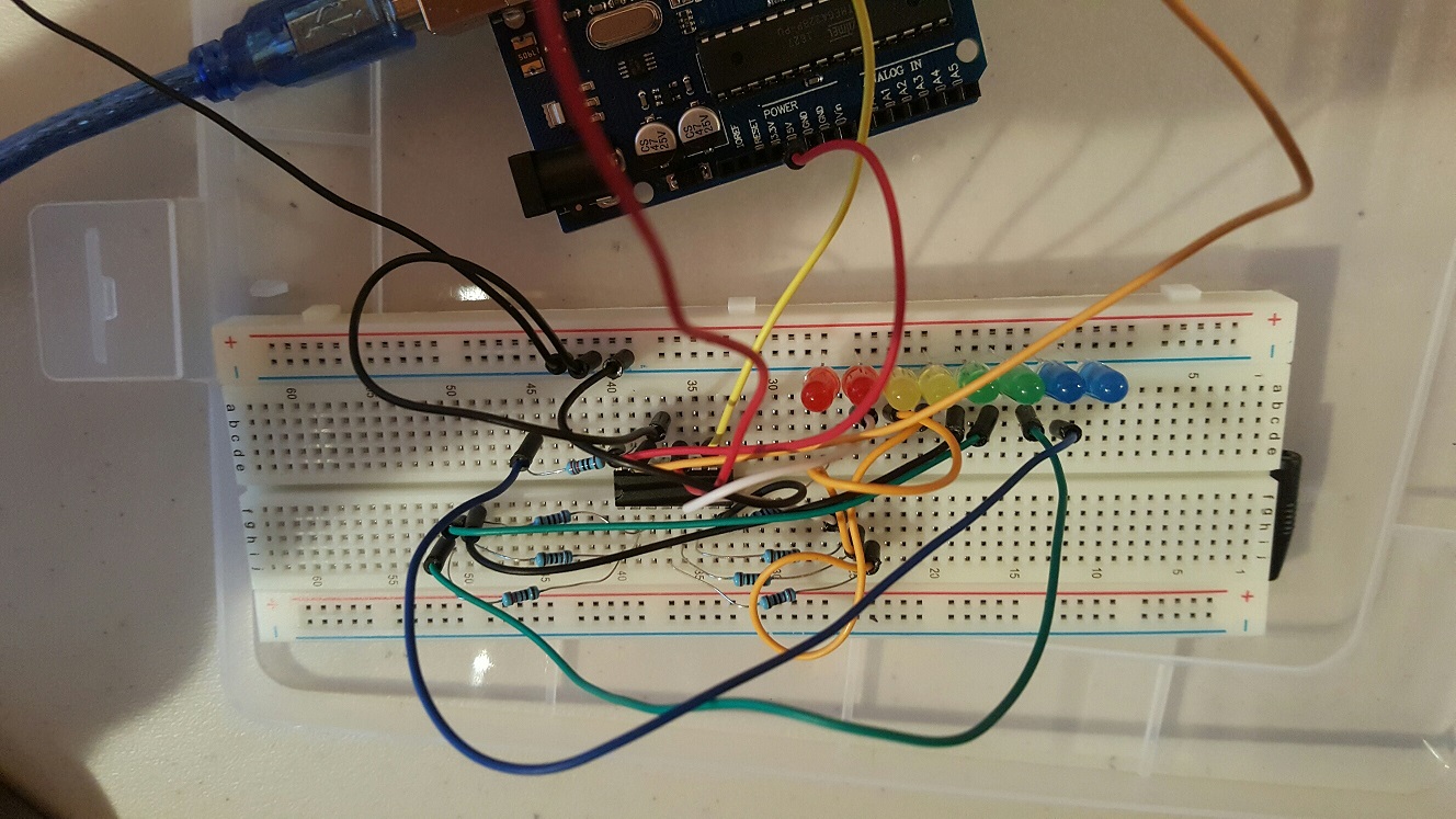 Can't get Shift Out Register (74hc595) to loop with 8 LEDs - LEDs and ...