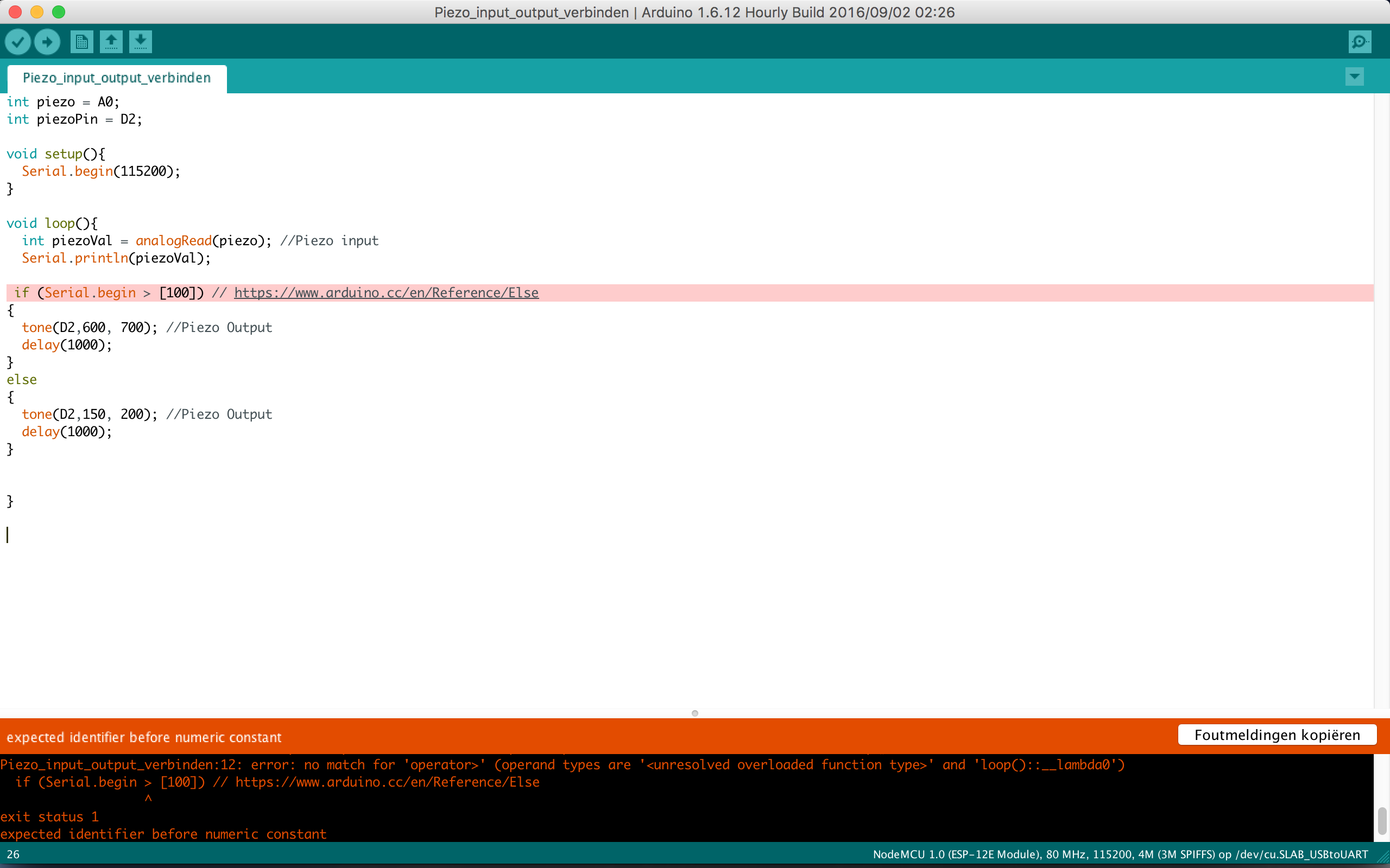 Piezo Input output If Else Statement Not Working Sensors Arduino Forum