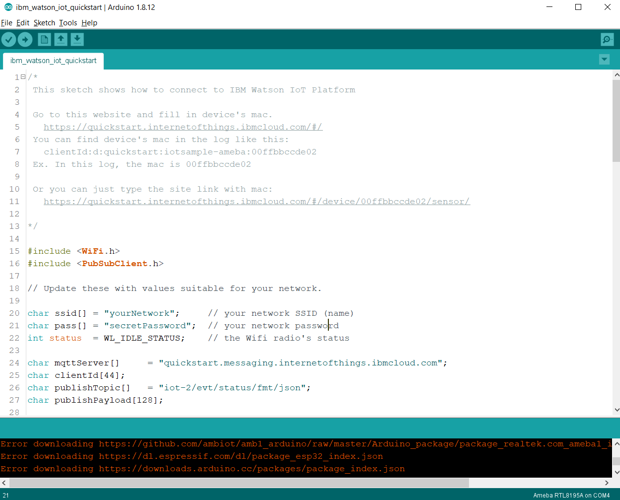 Ibm Watson Iot Platform With Mqtt Ameba Arduino Hardware Development Arduino Forum