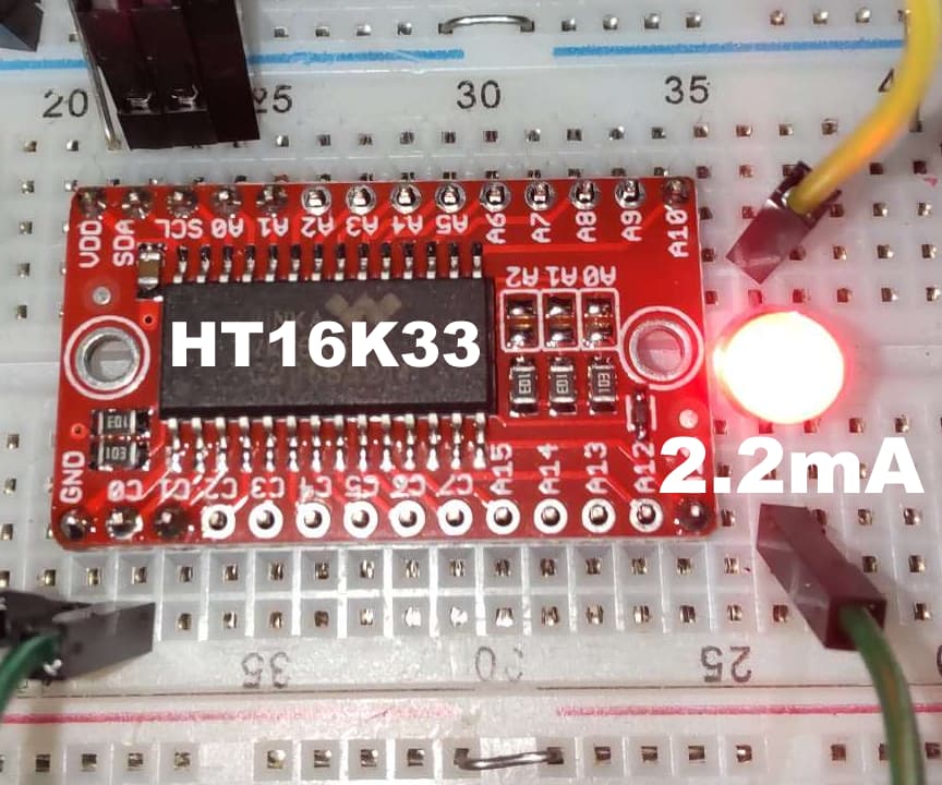 Only 2.2mA flows to the HT16K33 LED. why? - General Guidance - Arduino Forum