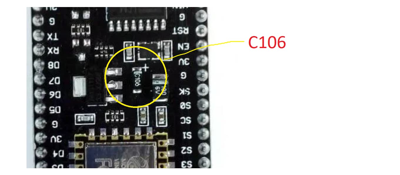 I blew up a thing called C106 In my esp8266 - General Electronics - Arduino Forum