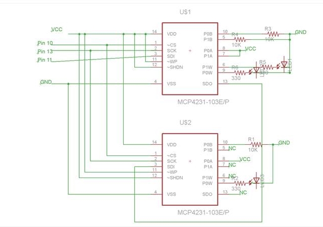 Daisy-Chaining MCP42010s - Networking, Protocols, and Devices - Arduino Forum